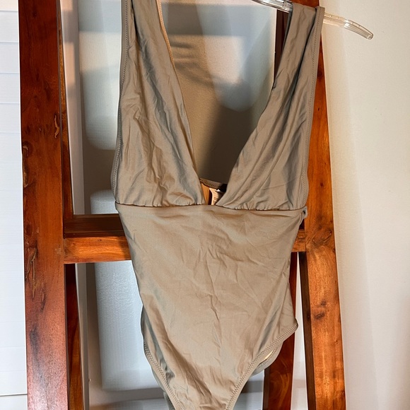 J. Crew | Swim | J Crew Tan One Piece Swimsuit With Plunging Vneck And ...